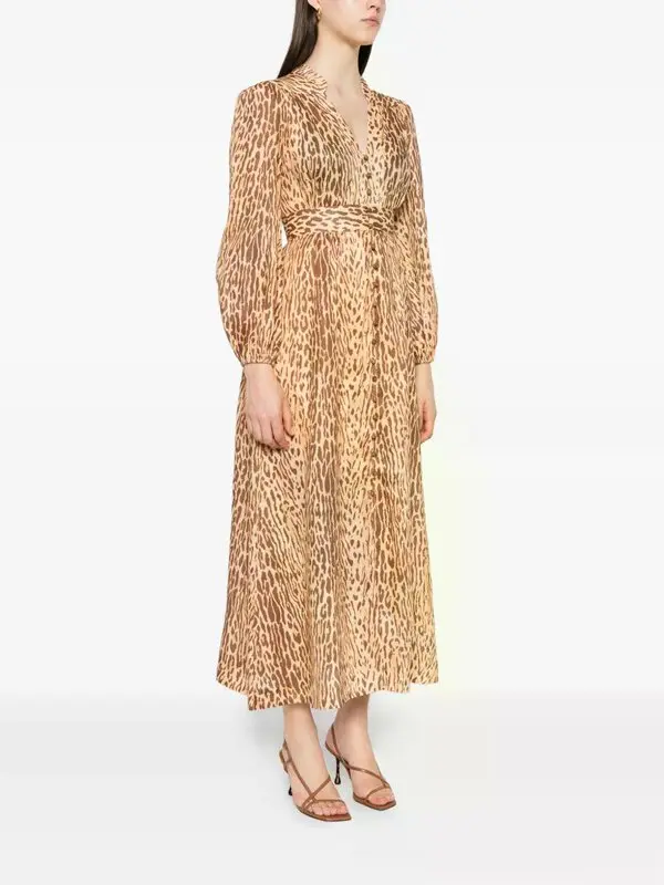 Zimmermann Leopard-print Button-front Midi Dress