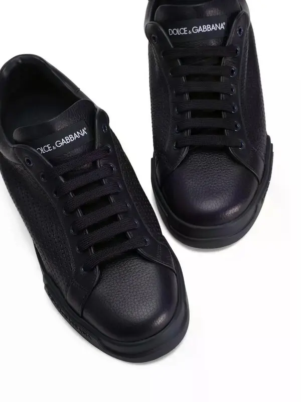 Dolce & Gabbana Portofino Perforated Leather Sneakers