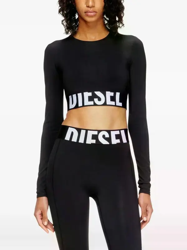 DIESEL® Melissa D-pop Cropped Long Sleeve Top - Black