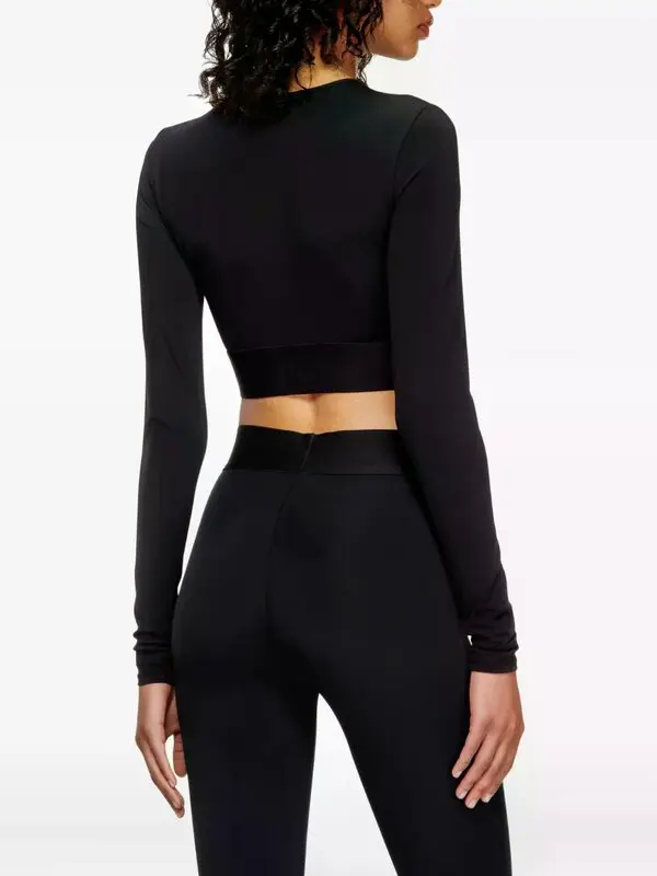 DIESEL® Melissa D-pop Cropped Long Sleeve Top - Black