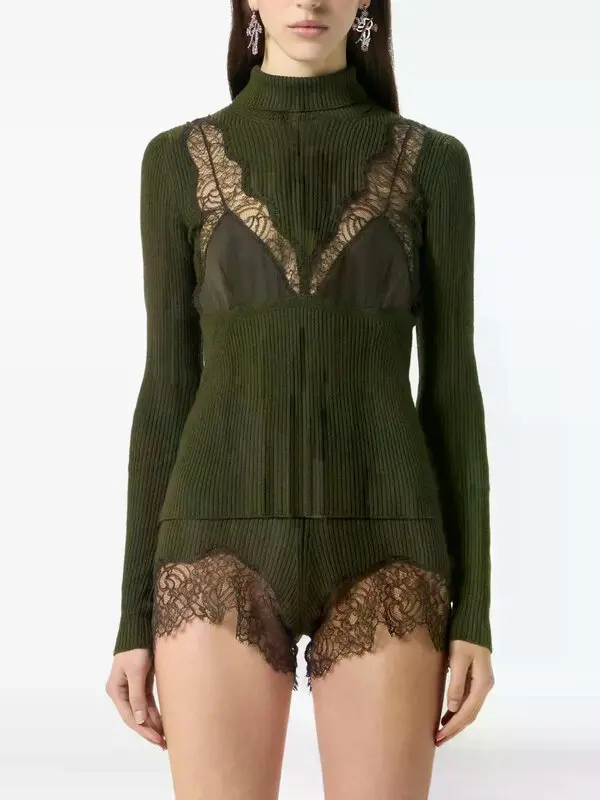 Blumarine Ribbed Turtleneck Jumper