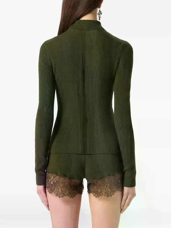 Blumarine Ribbed Turtleneck Jumper