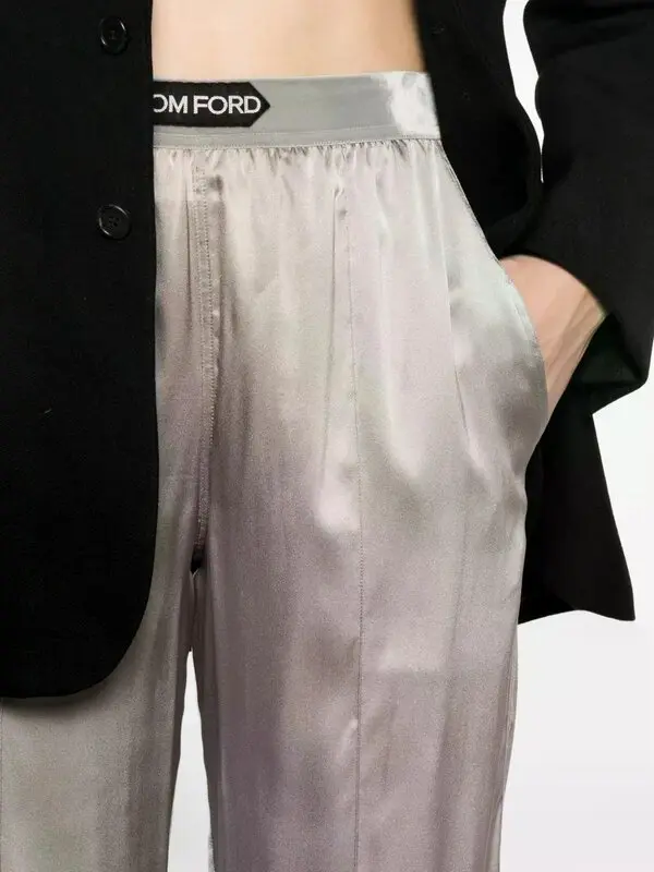 TOM FORD Logo-patch Pajama Pants - Grey