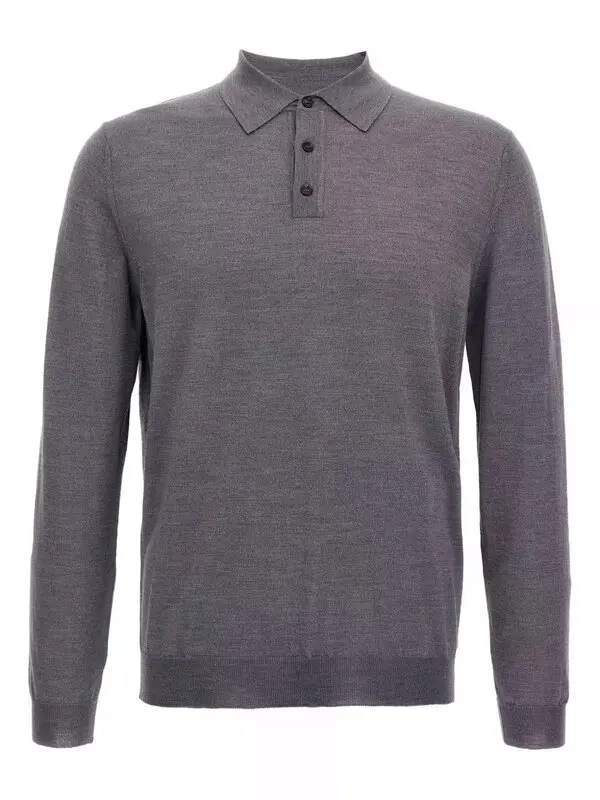ZANONE Fine-knit Polo Shirt - Grey
