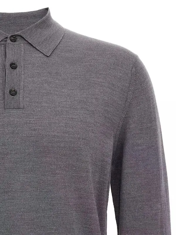 ZANONE Fine-knit Polo Shirt - Grey