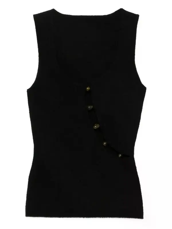 SIR. Beaded Cut-out Tank Top - Black