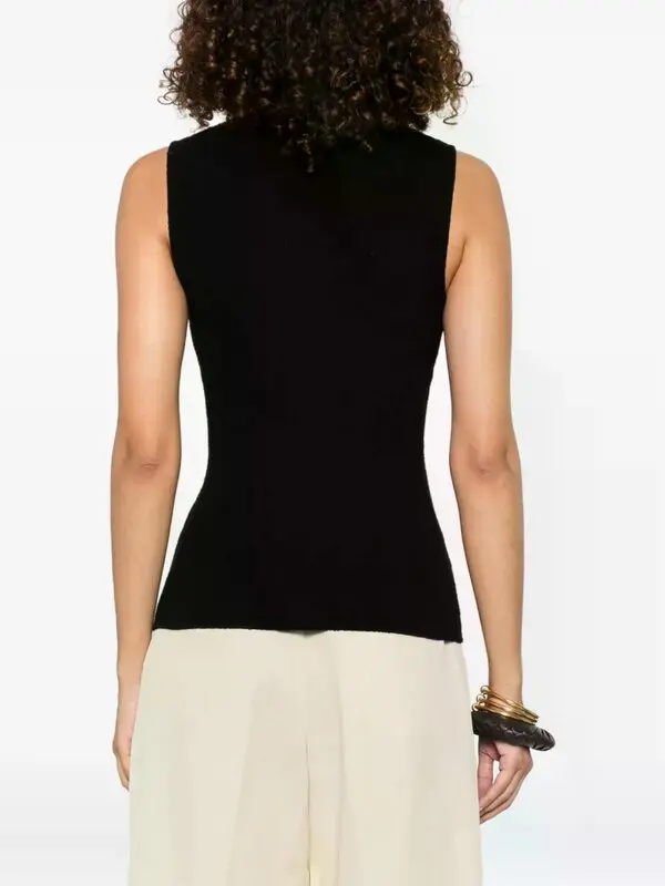 SIR. Beaded Cut-out Tank Top - Black
