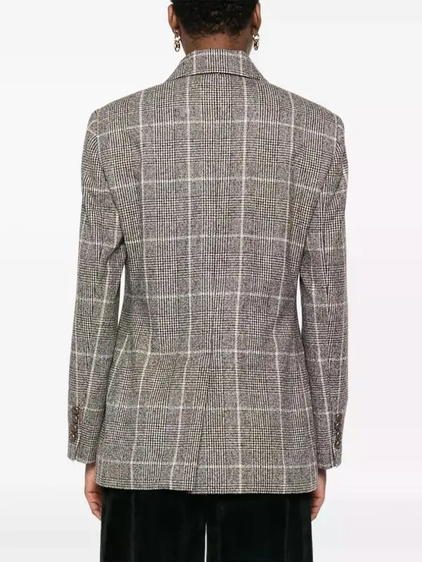 Brunello Cucinelli Checked Double-breasted Blazer
