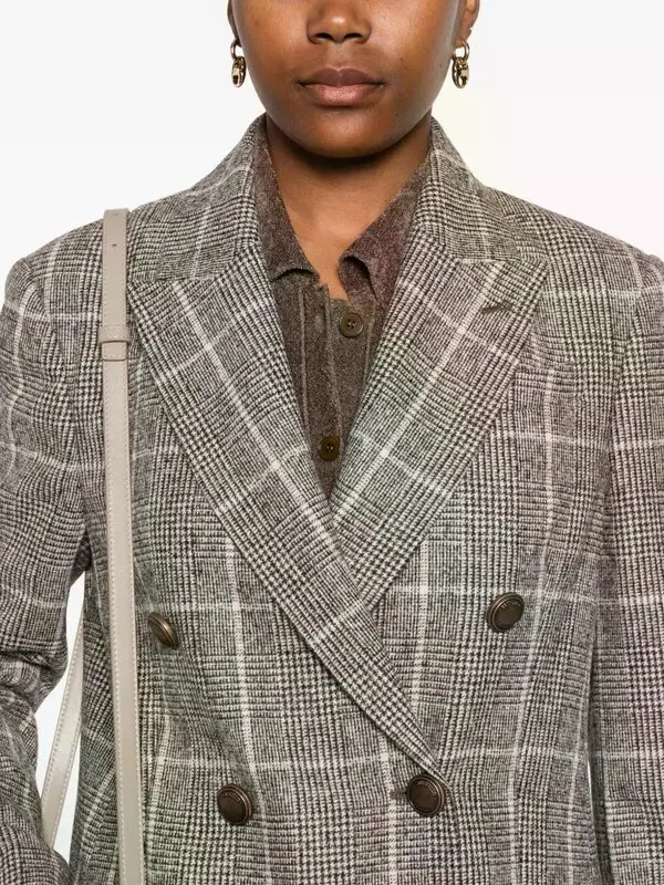 Brunello Cucinelli Checked Double-breasted Blazer