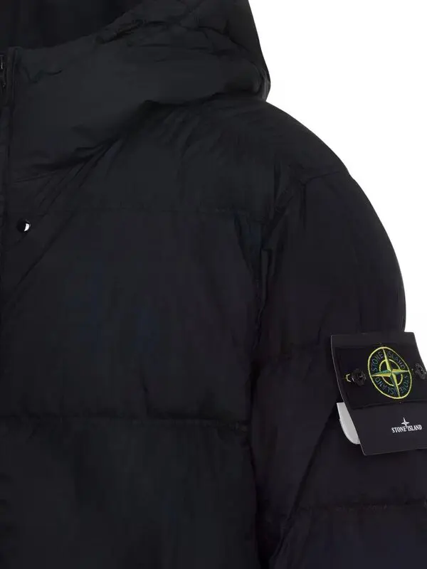 Stone Island Compass-appliqué Padded Jacket - Black