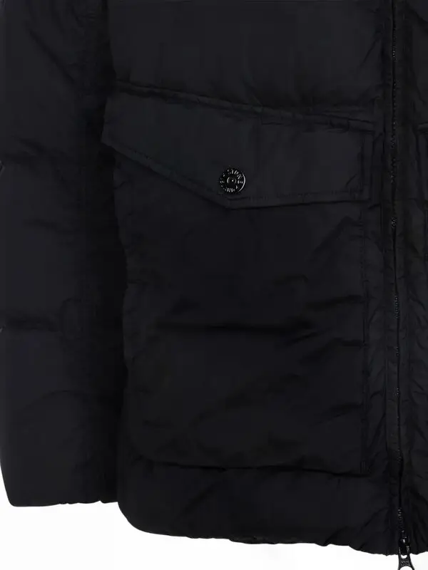 Stone Island Compass-appliqué Padded Jacket - Black