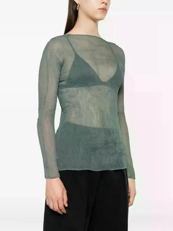 Issey Miyake V-neck Top - Green