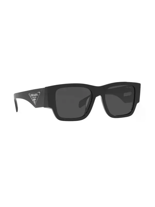 Prada Triangle-logo Square Sunglasses - Black