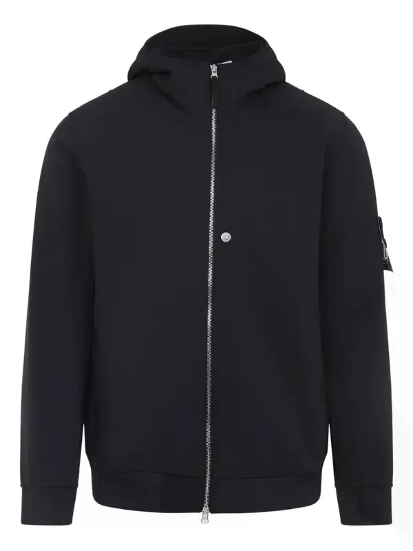 Stone Island Compass-appliqué Hooded Zip-front Jacket