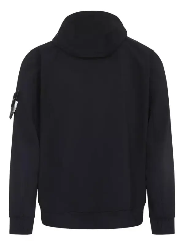 Stone Island Compass-appliqué Hooded Zip-front Jacket