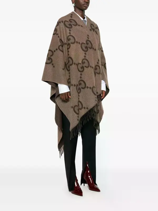 Gucci Jumbo Gg-jacquard Cashmere Cape