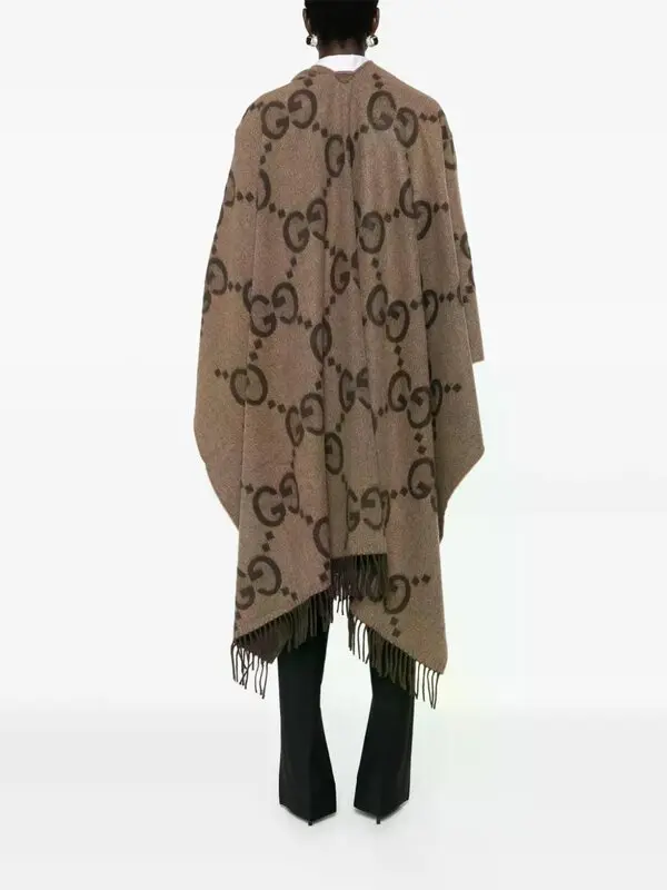 Gucci Jumbo Gg-jacquard Cashmere Cape