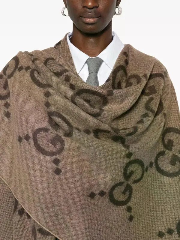 Gucci Jumbo Gg-jacquard Cashmere Cape