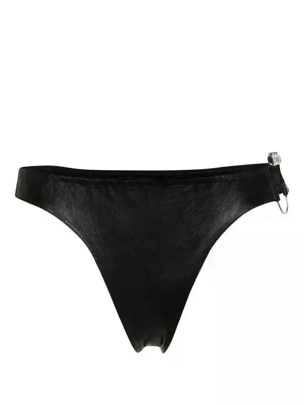 Gcds Logo-plaque Leather Briefs - Black
