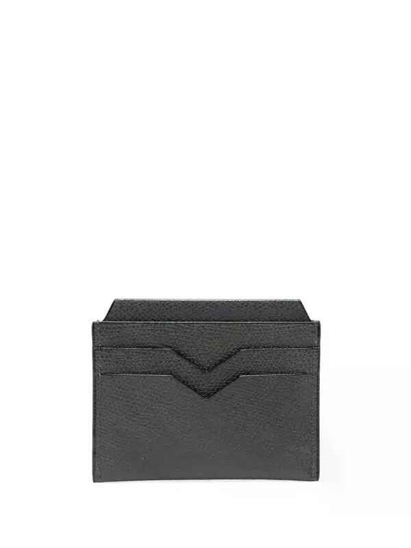 VALEXTRA V-shape Detail Leather Cardholder