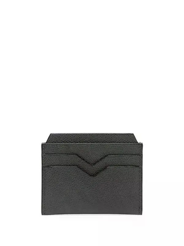 VALEXTRA V-shape Detail Leather Cardholder