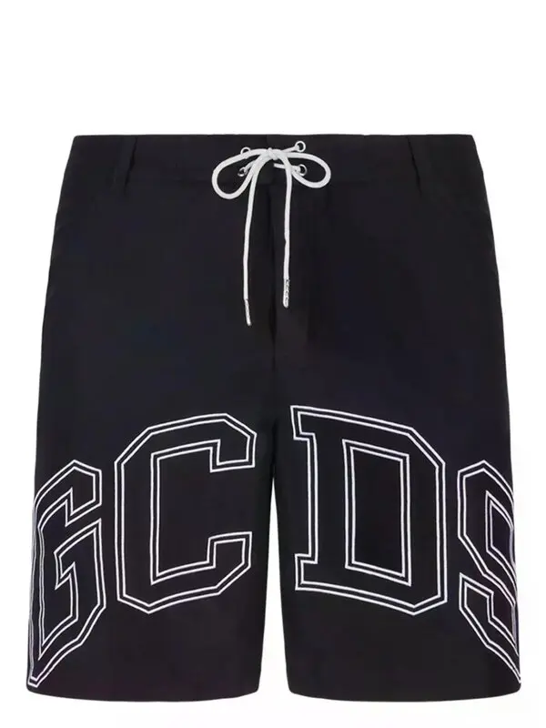 Gcds Logo-print Swim Shorts - Black