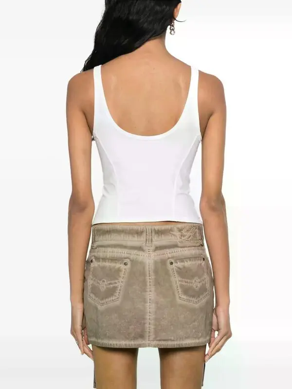 MUGLER Logo-embossed Corset Tank Top