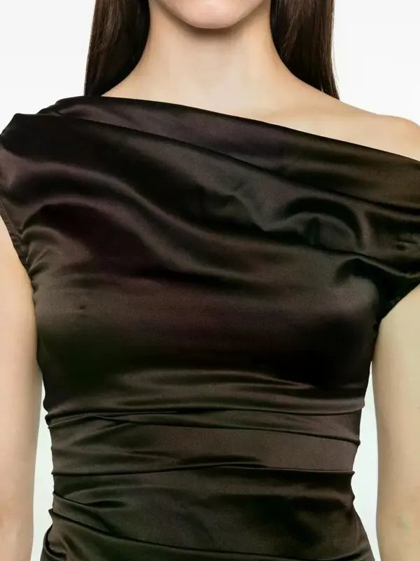 Staud Cowl-neck Draped Dress