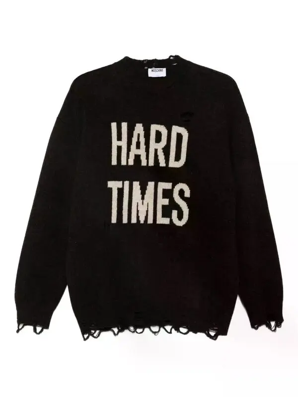 Moschino Distressed Crew-neck Sweater