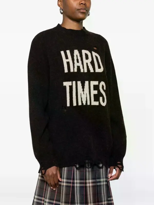 Moschino Distressed Crew-neck Sweater