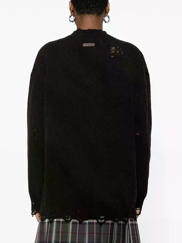 Moschino Distressed Crew-neck Sweater