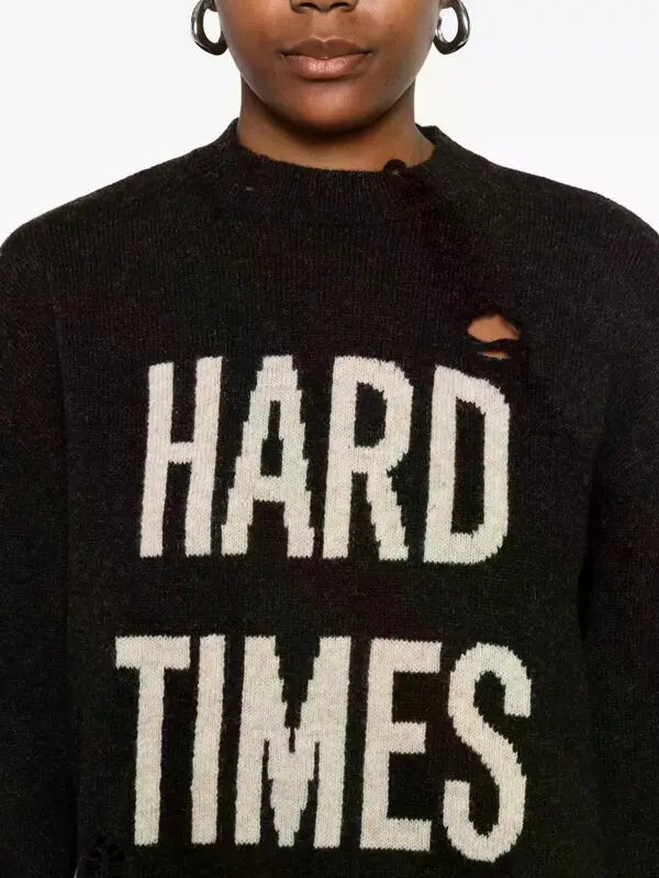 Moschino Distressed Crew-neck Sweater