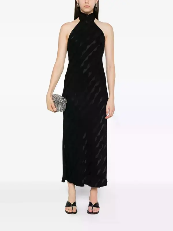 Rixo Maura Halterneck Jacquard Dress