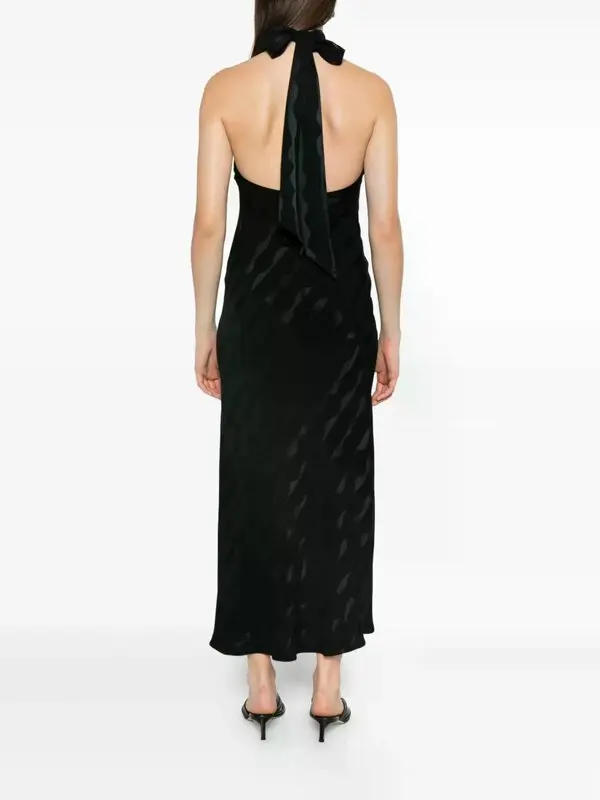 Rixo Maura Halterneck Jacquard Dress