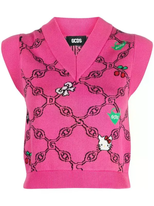 Gcds Graphic-print Jacquard Vest