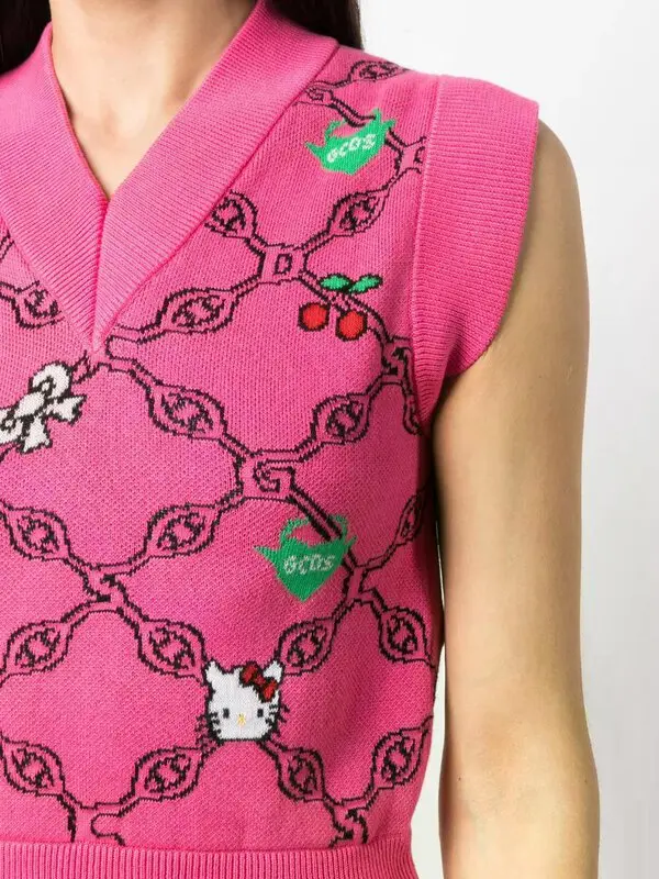 Gcds Graphic-print Jacquard Vest