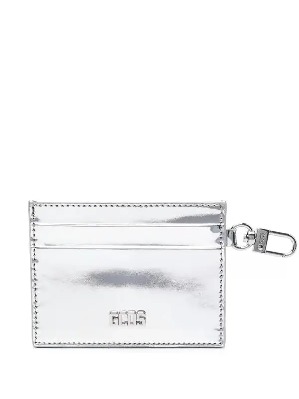 Gcds Comma Mirror Leather Card Holder - Silver