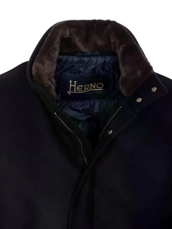 Herno Shearling-collar Zip-up Coat