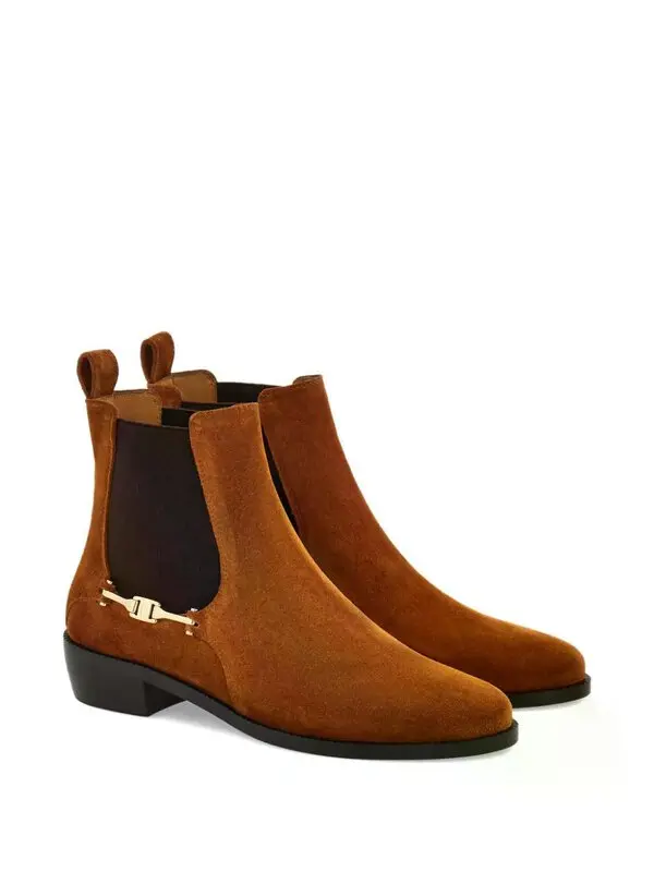 FERRAGAMO F-buckle Chelsea Boots - Brown