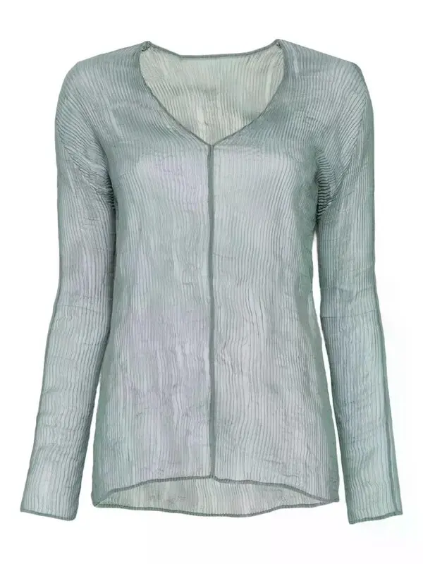 Issey Miyake V-neck Top - Green