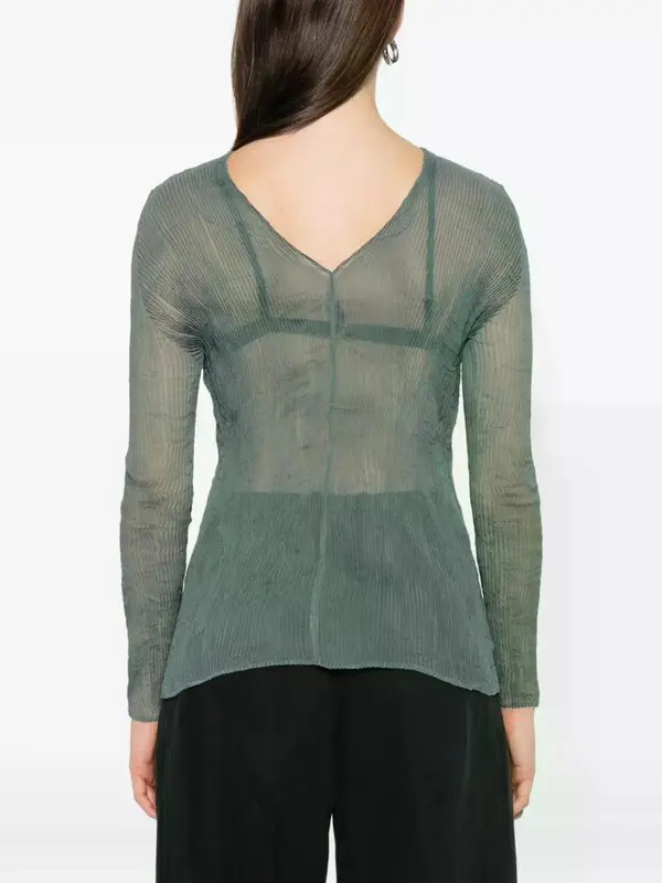 Issey Miyake V-neck Top - Green