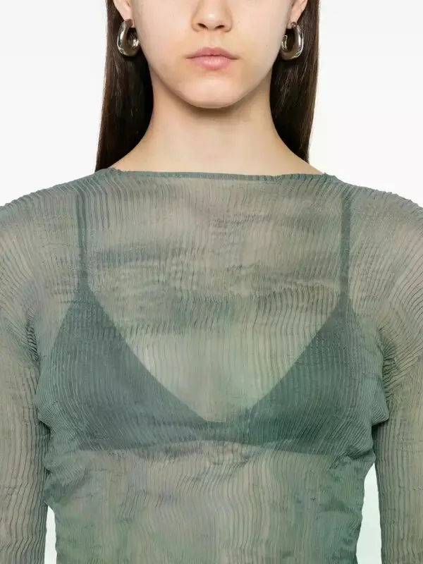 Issey Miyake V-neck Top - Green