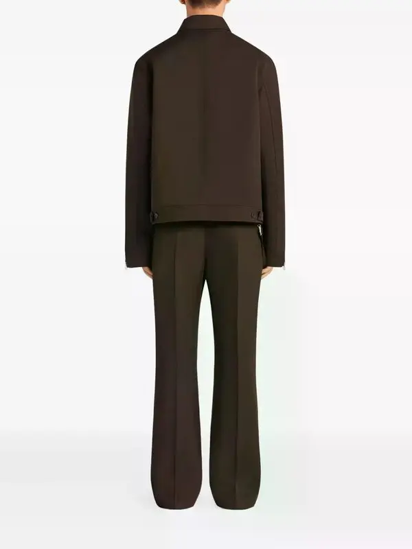 COURREGES Collared Zip-up Jacket - Brown