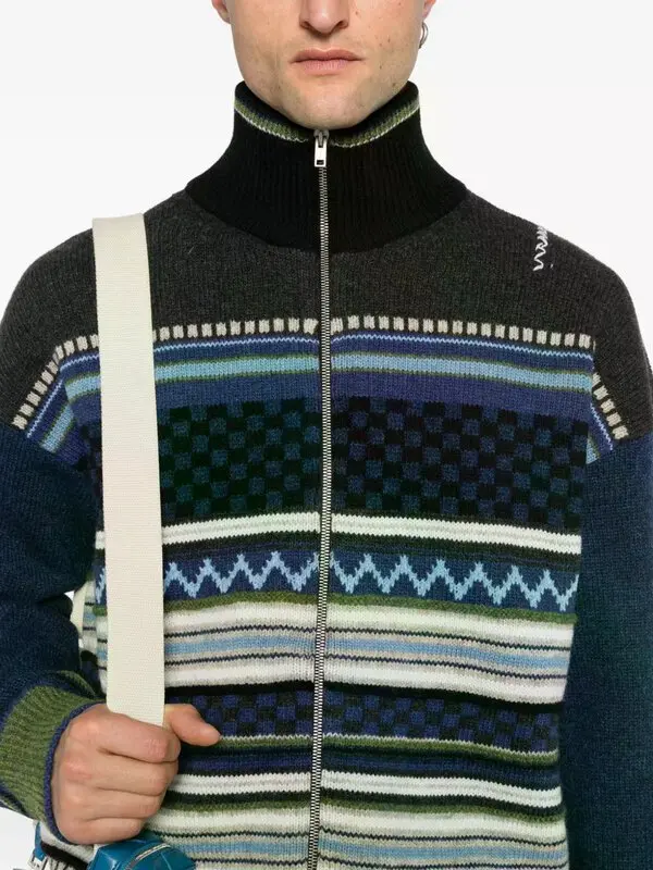 Marni Striped Zip-up Cardigan