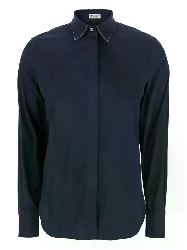 Brunello Cucinelli Monili Detail Shirt - Blue