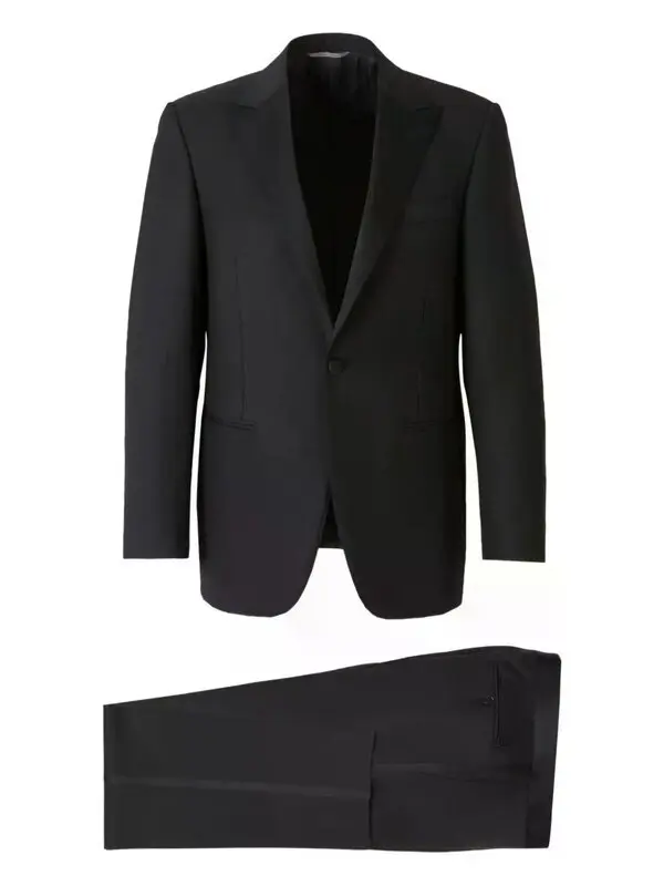 Canali Wool Single-breasted Suit - Black