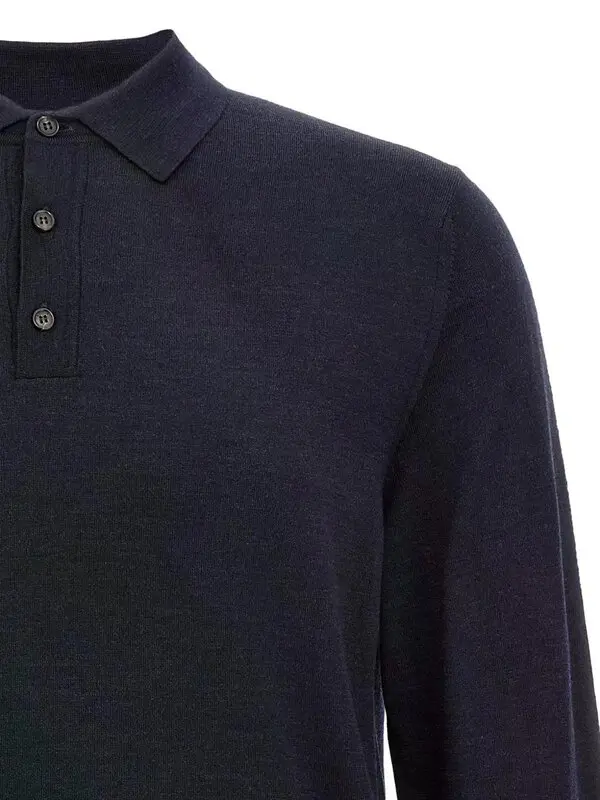 ZANONE Long-sleeve Polo Shirt - Blue