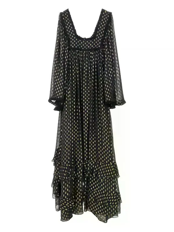 Chloé Polka-dot Ruffled Maxi Dress