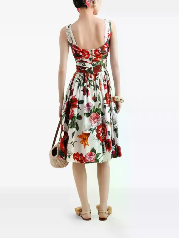 Dolce & Gabbana Floral-print Midi Dress - White