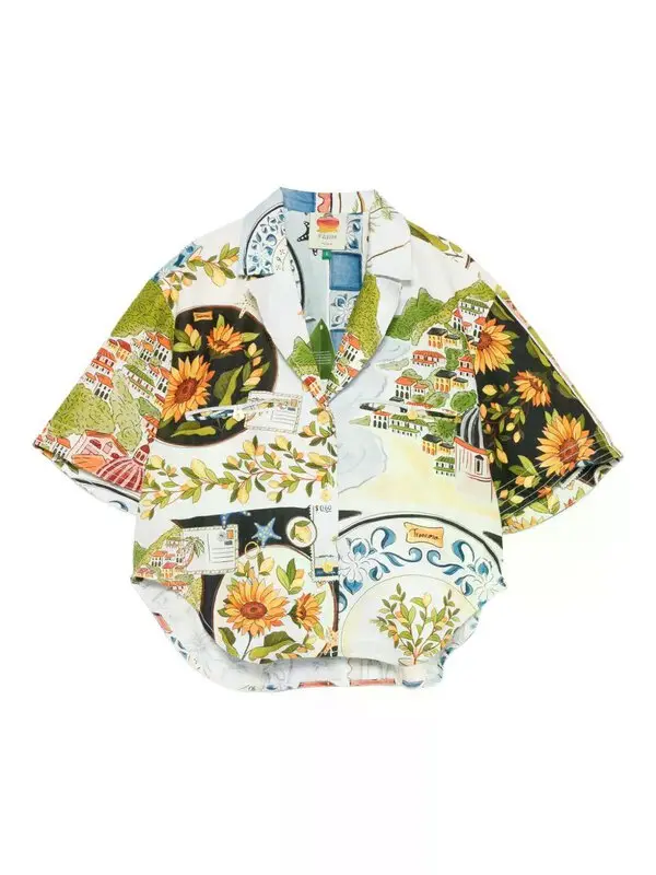 Farm Rio Latin Trip Scarves Shirt - White
